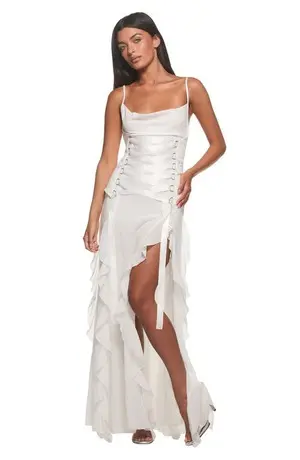 I.AM.GIA Marlette 2.0 Lace-up Ruffled Maxi Dress