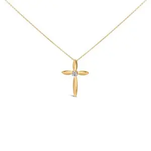 HAUS OF BRILLIANCE Gold Vermeil Diamond Accent Ribbon Pendant Necklace - Silver