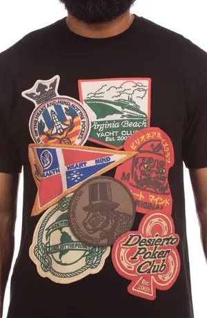 BILLIONAIRE BOYS CLUB Patches Cotton Graphic T-shirt - Black