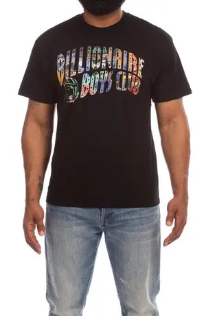 BILLIONAIRE BOYS CLUB Curve Logo Cotton Graphic T-shirt - Black