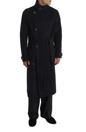 REISS Selation Wool Blend Belted Overcoat