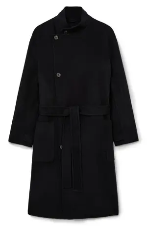 REISS Selation Wool Blend Belted Overcoat
