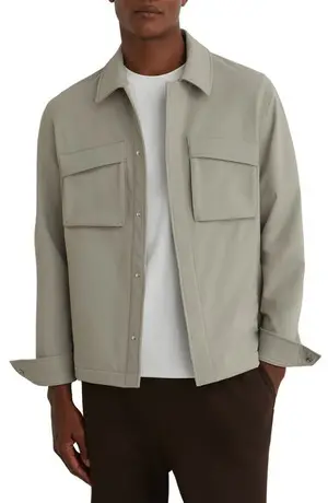 REISS Divide Technical Overshirt - Stone