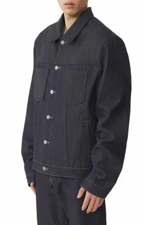 LANVIN Classic Jacket In Denim And Wool Flannel