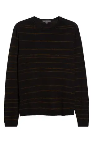 John Varvatos Everly Texture Stripe Sweater - Black