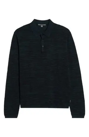 John Varvatos Hughs Long Sleeve Marl Stitch Polo