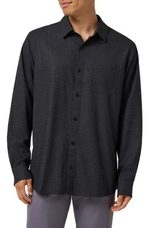 Travis Mathew Techwoven Long Sleeve Button-up Shirt - Black