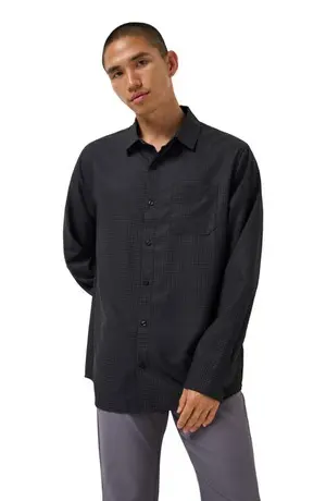 Travis Mathew Techwoven Long Sleeve Button-up Shirt - Black