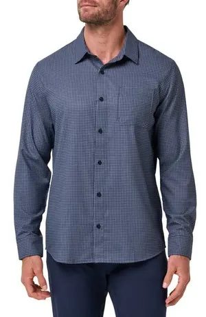 Travis Mathew Techwoven Long Sleeve Button-up Shirt - Total Eclipse