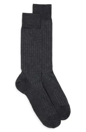 Pantherella Lockwood Patterned Dress Socks Charcoal 04