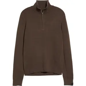 Rag & Bone Danton Quarter Zip Cotton Sweater - Stonewall