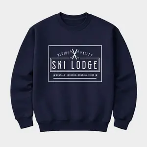 SIMPLY SAGE MARKET Alpine Valley Ski Lodge Graphic Sweatshirt - True Navy