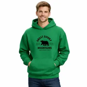 SIMPLY SAGE MARKET Vintage Great Smoky Mountains National Park Graphic Hoodie - Grass