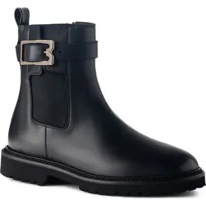 Bruno Magli Moneta Leather Ankle Bootie - Black Leather