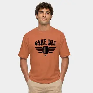 SIMPLY SAGE MARKET Football Game Day Stripes Garment Dyed Graphic T-shirt - Yam