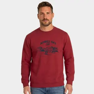 SIMPLY SAGE MARKET Aprés Ski Club Mountains Graphic Sweatshirt - Cardinal