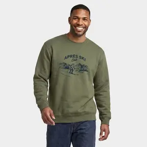 SIMPLY SAGE MARKET Aprés Ski Club Mountains Graphic Sweatshirt - Military