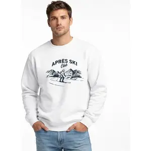 SIMPLY SAGE MARKET Aprés Ski Club Mountains Graphic Sweatshirt - White