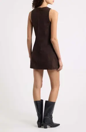 Theory Suede Mini Shift Dress