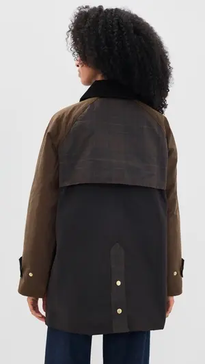 Barbour Felton Checked Wax Jacket - Rustic/bark/muted
