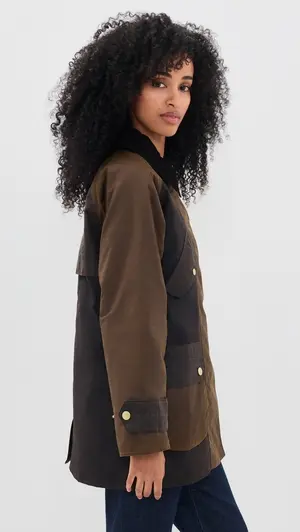 Barbour Felton Checked Wax Jacket - Rustic/bark/muted