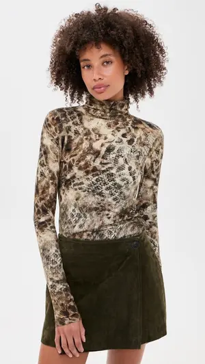 Ramy Brook Python Thea Turtleneck - Bone Python