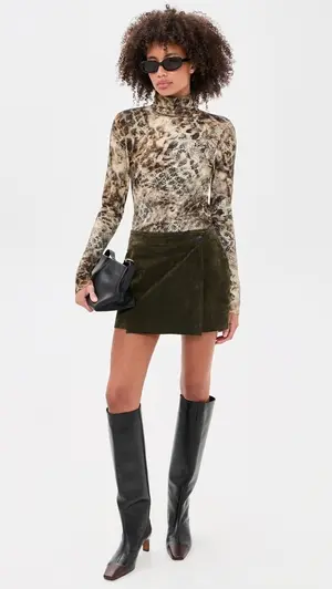 Ramy Brook Python Thea Turtleneck - Bone Python