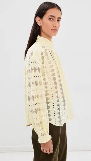 Alix Of Bohemia Poet Savanna Lattice Blouse