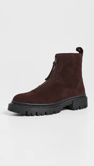 Staud Miles Suede Zip Ankle Boots
