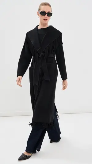 Simkhai Carrie Fringe Robe Coat