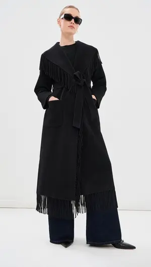 Simkhai Carrie Fringe Robe Coat