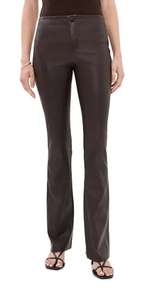 Sprwmn Gia Lambskin Leather Micro Flare Pants