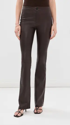 Sprwmn Gia Lambskin Leather Micro Flare Pants