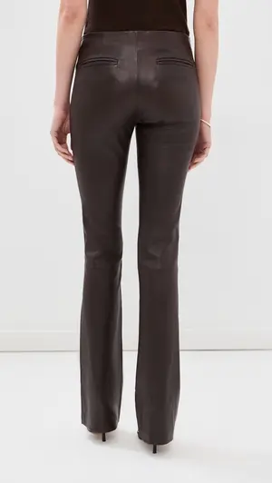 Sprwmn Gia Lambskin Leather Micro Flare Pants