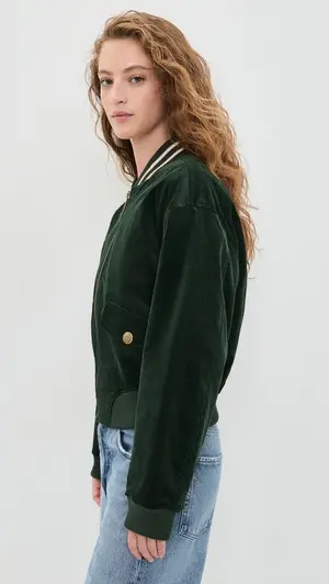 Good American The Corduroy Varsity Jacket