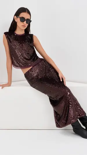 Simkhai Nikki Midi Skirt - Fig