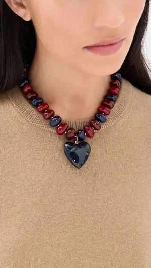 ADINA EDEN Heart Beaded Necklace