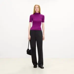Theory Silvie Shoulder Bag In Calf Hair - Black