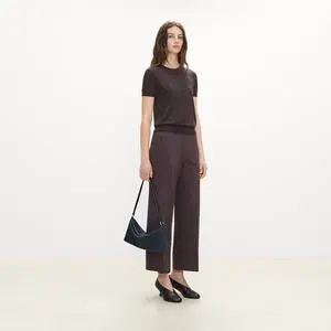 Theory Silvie Shoulder Bag In Calf Hair - Dark Pine