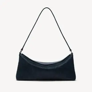 Theory Silvie Shoulder Bag In Calf Hair - Dark Pine