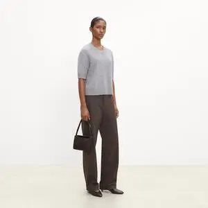 Theory Line Mini Shoulder Bag In Calf Hair - Cacao