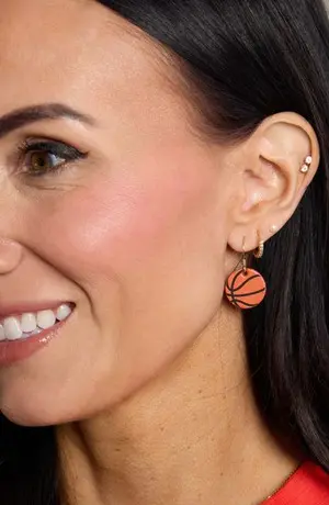 NICKEL & SUEDE Mini Slam Dunk Basketball Earrings