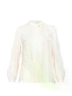 NISSA Leopard-print Viscose Top - Neutrals