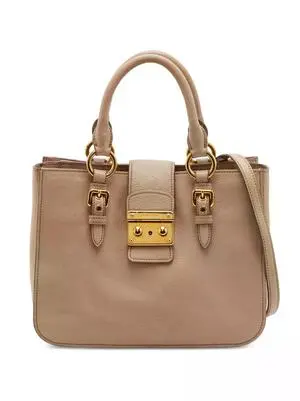Miu Miu Madras Leather Tote Bag
