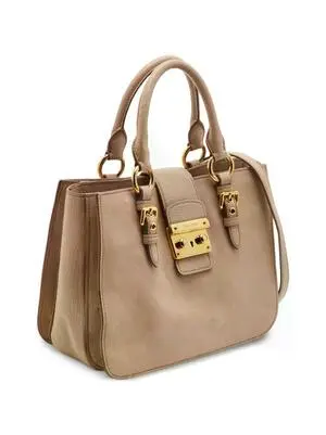 Miu Miu Madras Leather Tote Bag