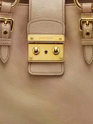 Miu Miu Madras Leather Tote Bag