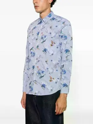 GAZZARRINI Floral-print Bird-motif Shirt