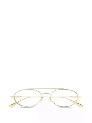 Saint Laurent Pilot-frame Glasses - Gold