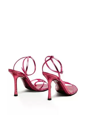 JIMMY CHOO Leo Metallic Leather Sandals