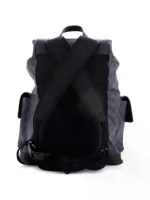 Gucci Double Pocket Buckle Gg Coated Canvas Large Backpack